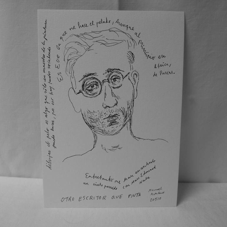 Autoportrait en sosie de Nabe Drawing by Manuel Montero | Saatchi Art