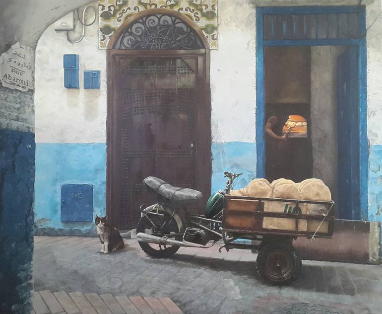 the motorcycle of bread Painting by alvaro robles | Saatchi Art