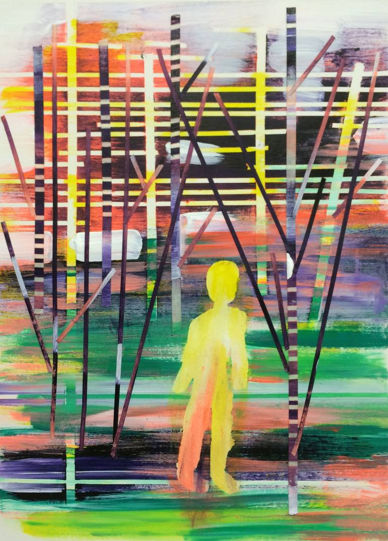 Standing In Static Painting by Lily Koto Olive | Saatchi Art