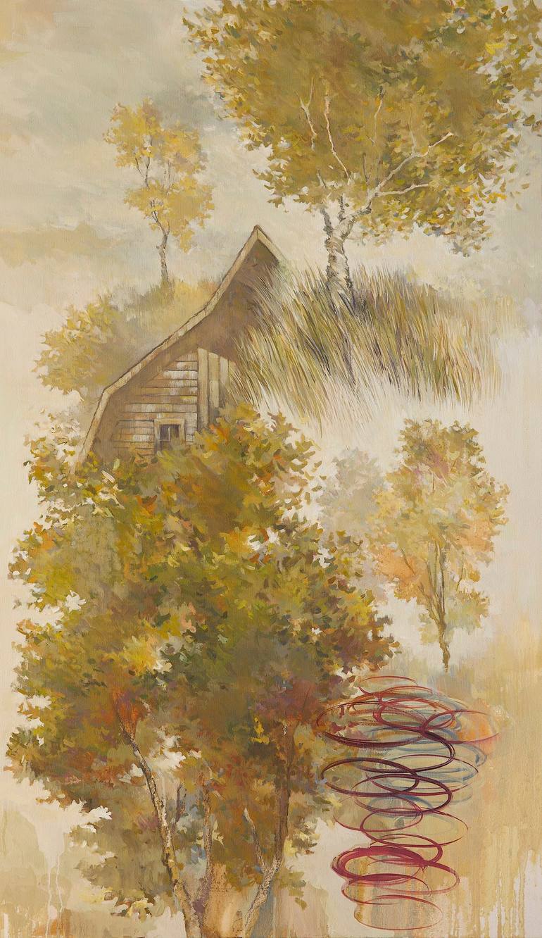 Eschaton-Levitating Near A Stock Pond Painting by Paul Peterson ...