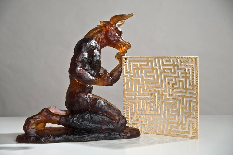 minotaur and labyrinth Painting by Dominic Fonde | Saatchi Art