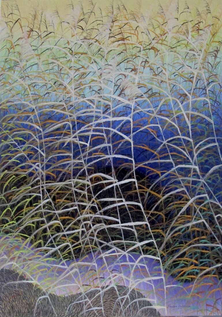 Mysterious reed 5 Drawing by Monique van Stokkum | Saatchi Art