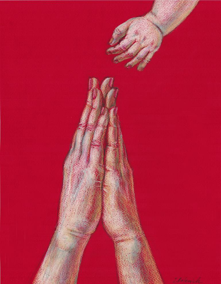 Mothers prayer Drawing by Ilona Kalenich | Saatchi Art
