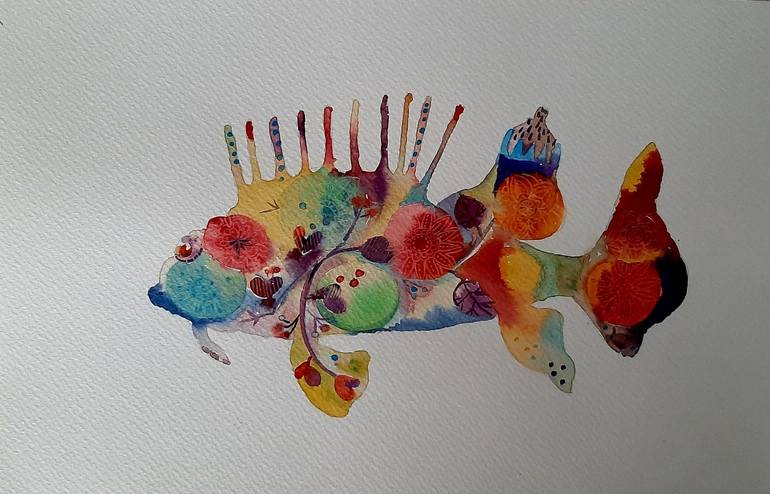 The carnival costume of Fish Iana Drawing by Elmira Herren | Saatchi Art