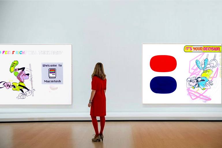 Abstract vs Figurative (Ellsworth Kelly meets Goofy) Painting by Super ...