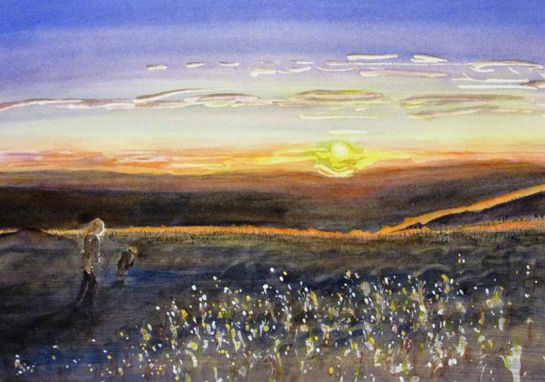 Sunset from the Top of Mt. Diablo Painting by Ruth McMillin | Saatchi Art