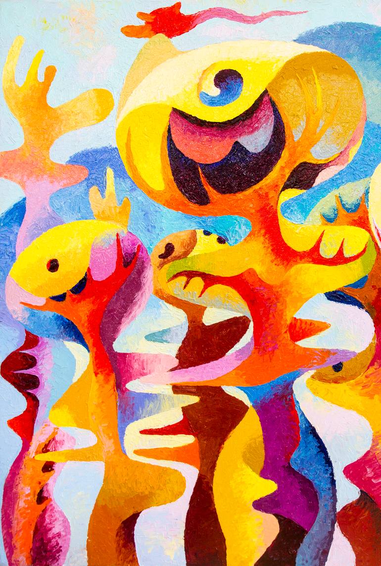 Community forests Painting by Tanom Kongchan | Saatchi Art