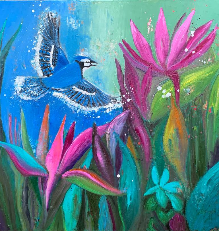 Blue Jay Painting by Laure Bury | Saatchi Art