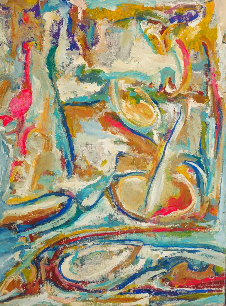 Flamingo Painting by Andrew Walaszek | Saatchi Art