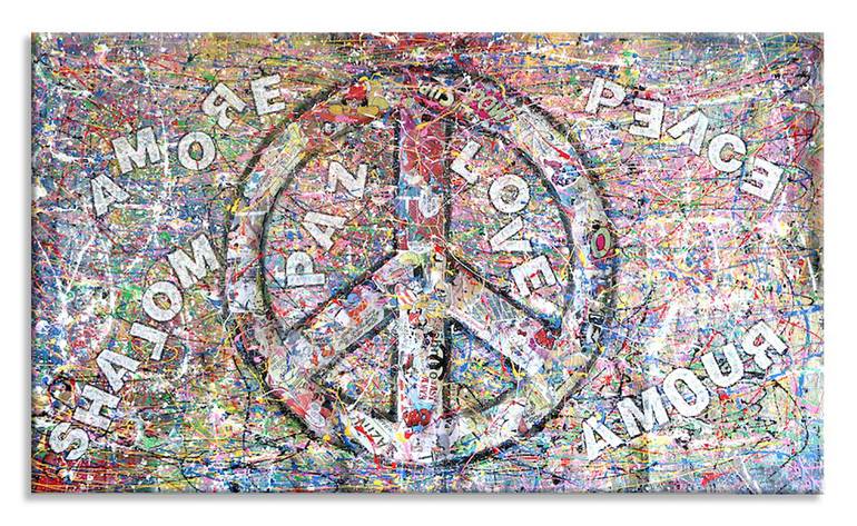 Peace & Love - Original Abstract Painting on canvas Painting by Dr ...