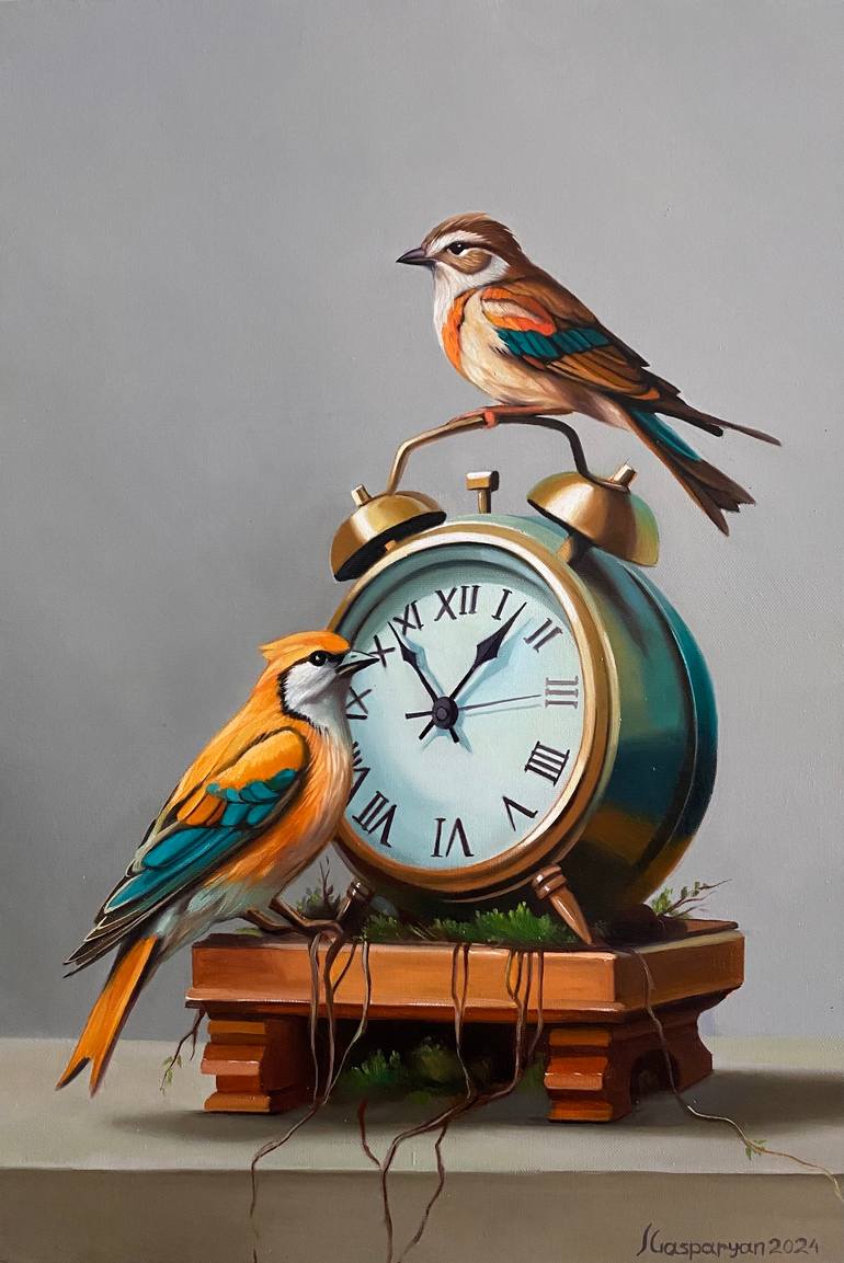Ara Gasparyan/Tick-Tock Birds Painting by Narinart Armgallery | Saatchi Art