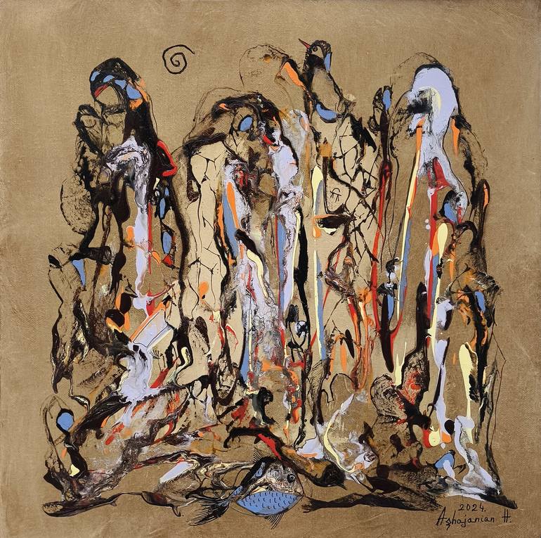 Harutyun Aghajanyan/The Enigmatic Gathering Painting by Narinart ...