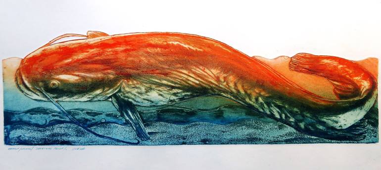 Catfish - Limited Edition of 1 Printmaking by Jozsef Olexa | Saatchi Art