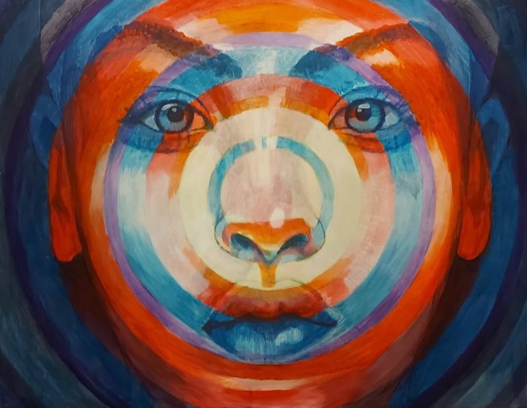 multi coloured face Painting by jason carlisle | Saatchi Art