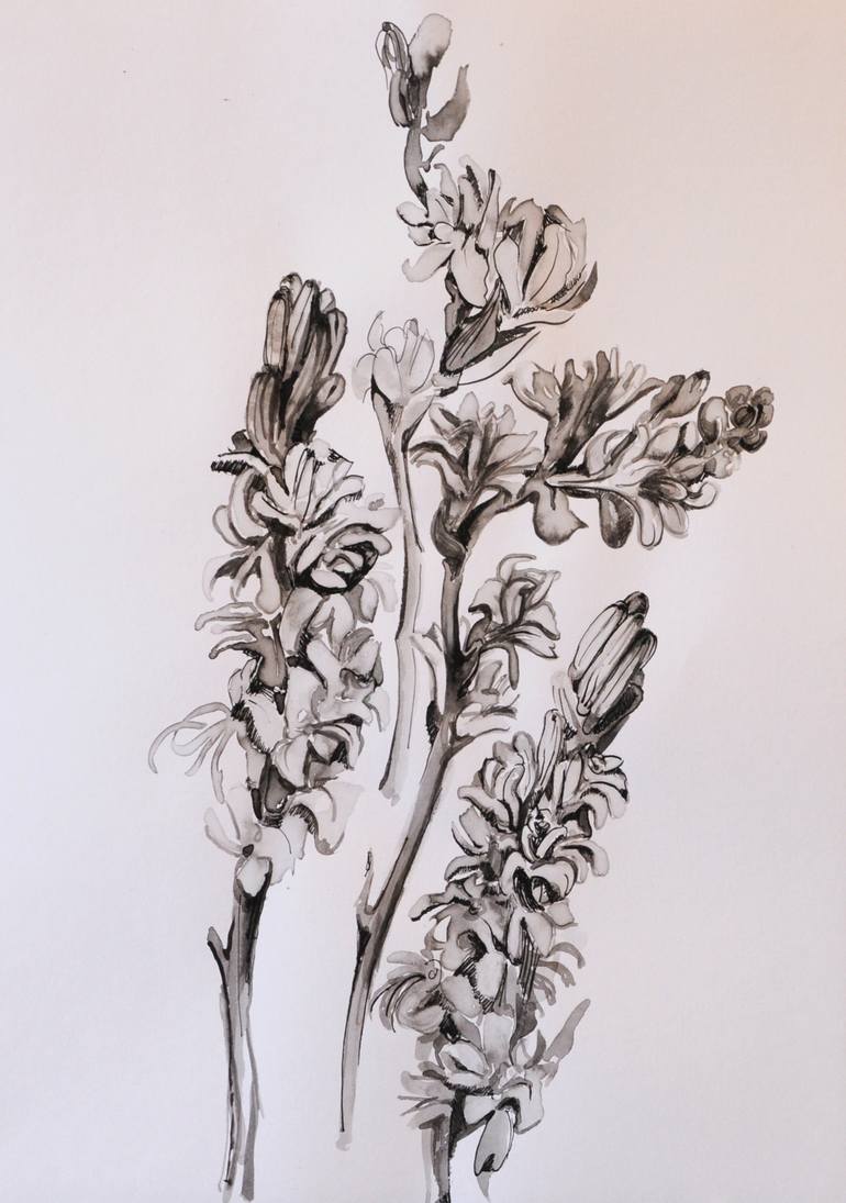 Tuberoses Drawing by Adriana Badoi | Saatchi Art