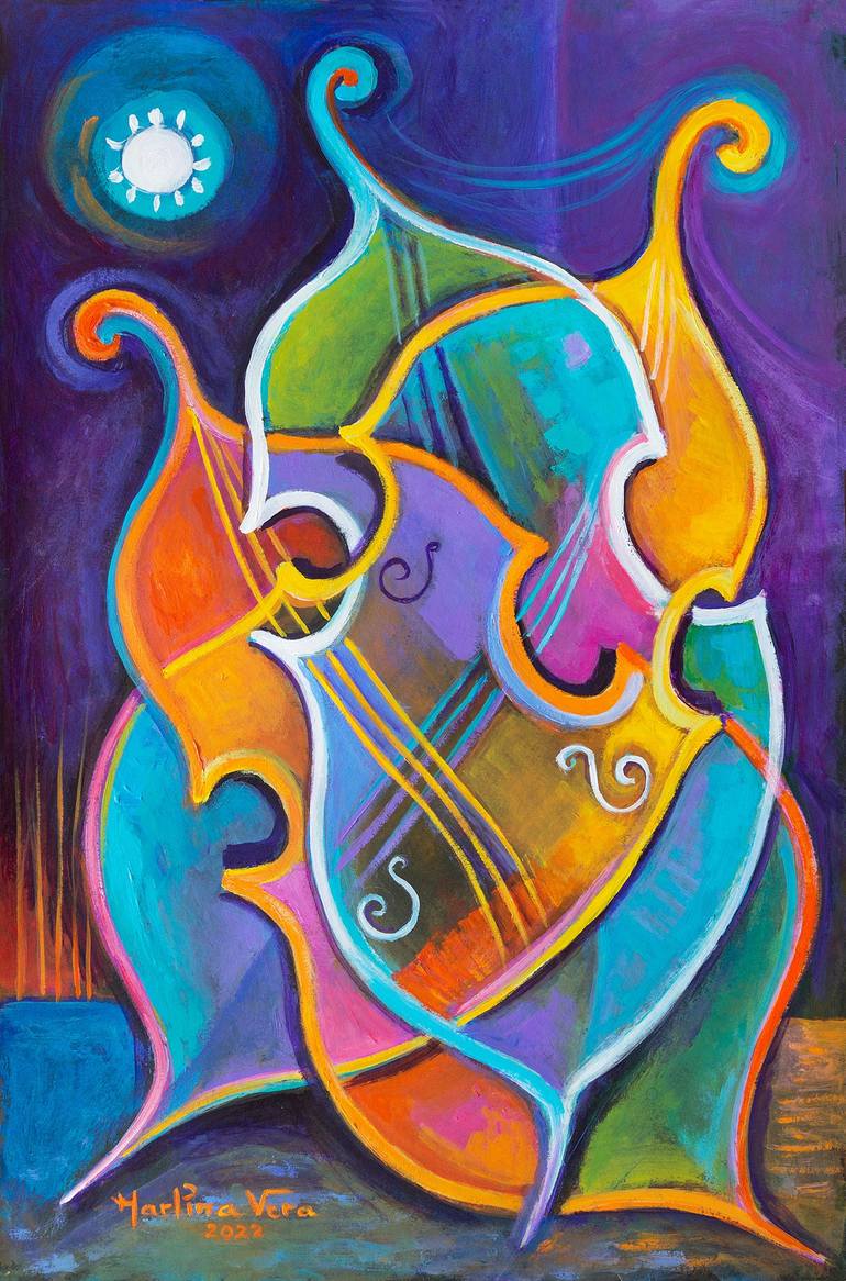 Cello Ensamble Original painting Painting by Marlina Vera | Saatchi Art