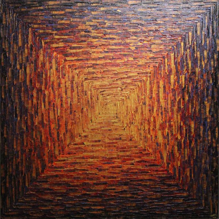 Large brasillant square gradient Painting by Jonathan Pradillon ...