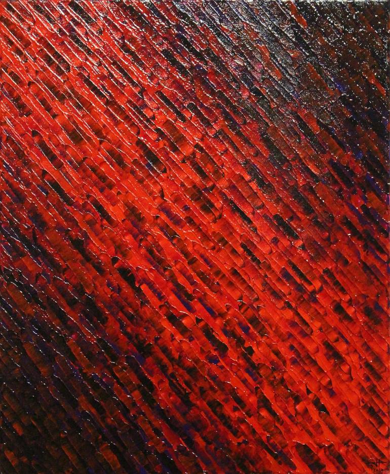 Red purple diagonal Painting by Jonathan Pradillon | Saatchi Art