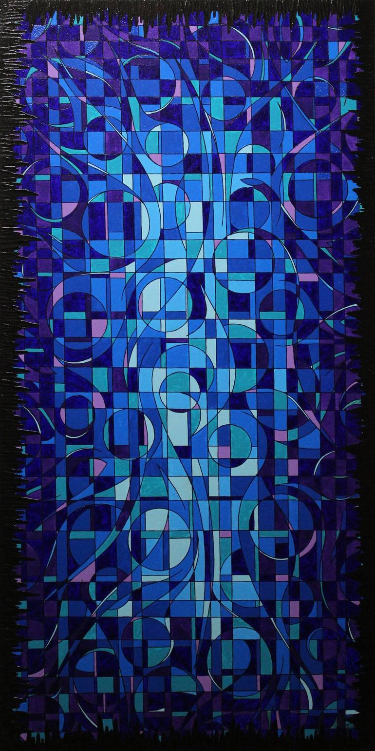 Blue Fragmentation Painting by Jonathan Pradillon | Saatchi Art