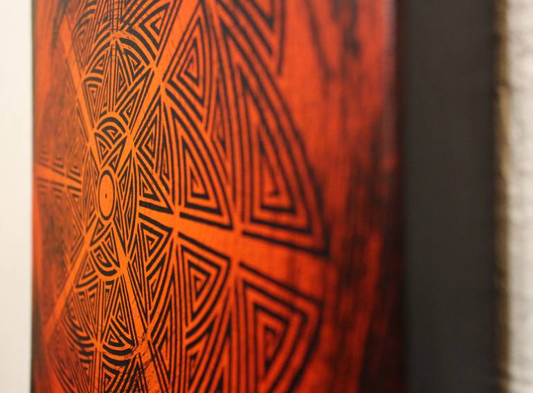 Tribal orange Painting by Jonathan Pradillon | Saatchi Art