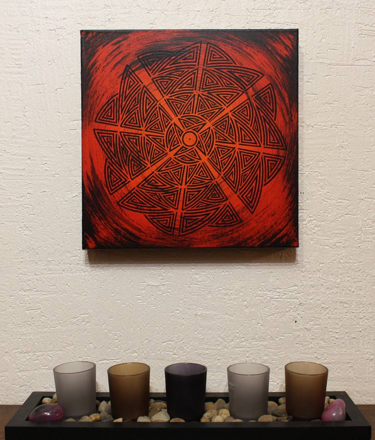 Tribal orange Painting by Jonathan Pradillon | Saatchi Art