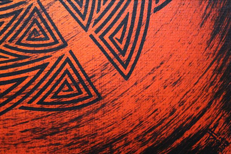 Tribal orange Painting by Jonathan Pradillon | Saatchi Art