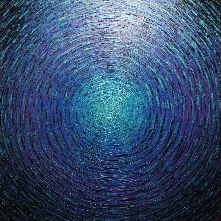 Large shine iridescent blue violet colors Painting by Jonathan ...