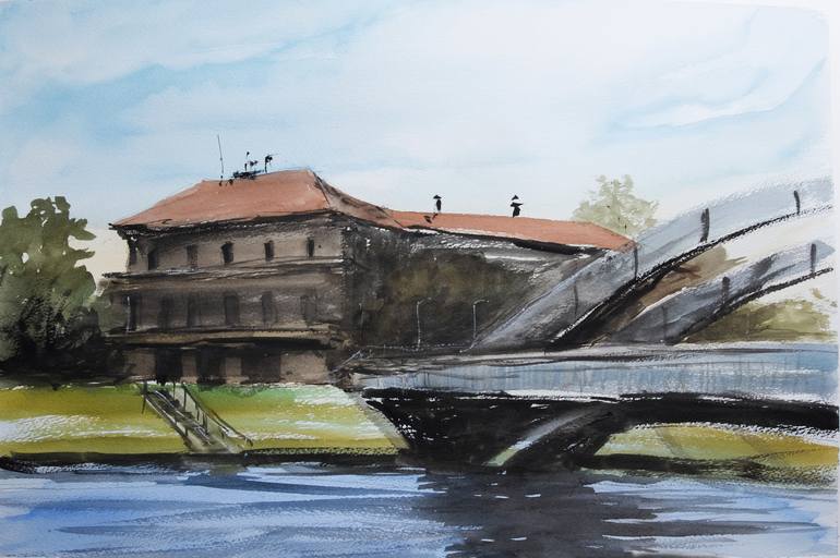 Mindaugas Bridge Painting by Eugis Eidukaitis | Saatchi Art