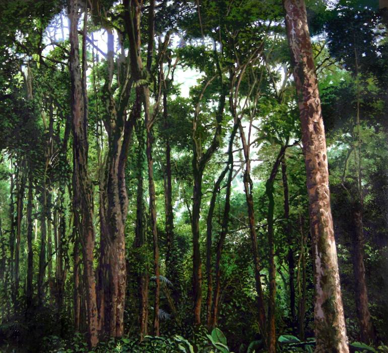 Eucalyptus forest Hilo Painting by Enrico Lomaestro | Saatchi Art