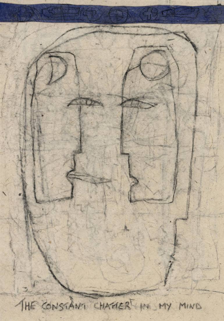 The constant chatter in my mind. Drawing by Mike Heseltine | Saatchi Art