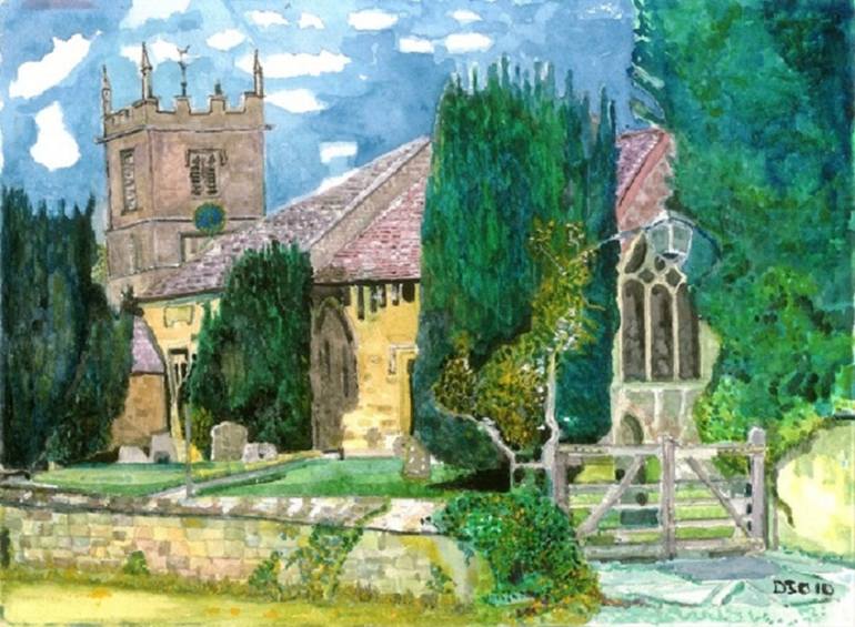 Stanway Church Painting by David Oatley | Saatchi Art