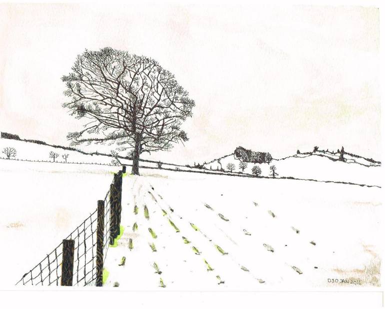 YORKSHIRE SNOW NUMBER 1 Drawing by David Oatley | Saatchi Art