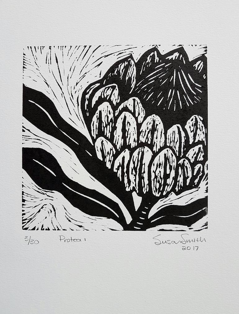 Protea 1 - Limited Edition 3 of 30 Printmaking by Susan Smith | Saatchi Art