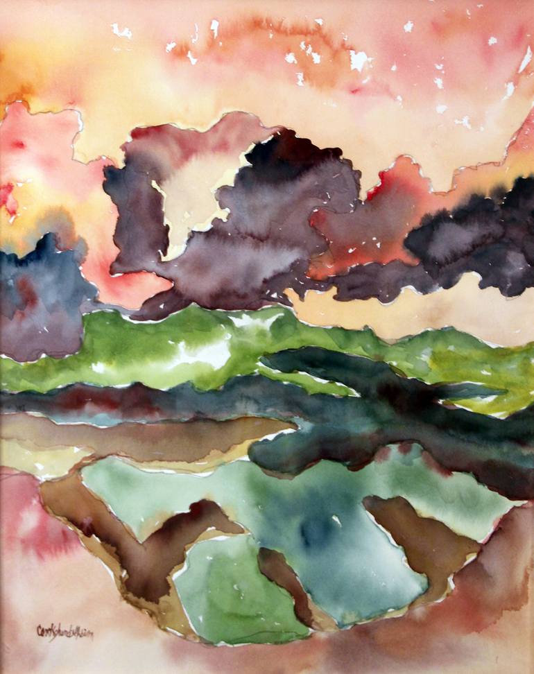 The Abyss, Belize Lagoon Painting by Carol Schindelheim | Saatchi Art