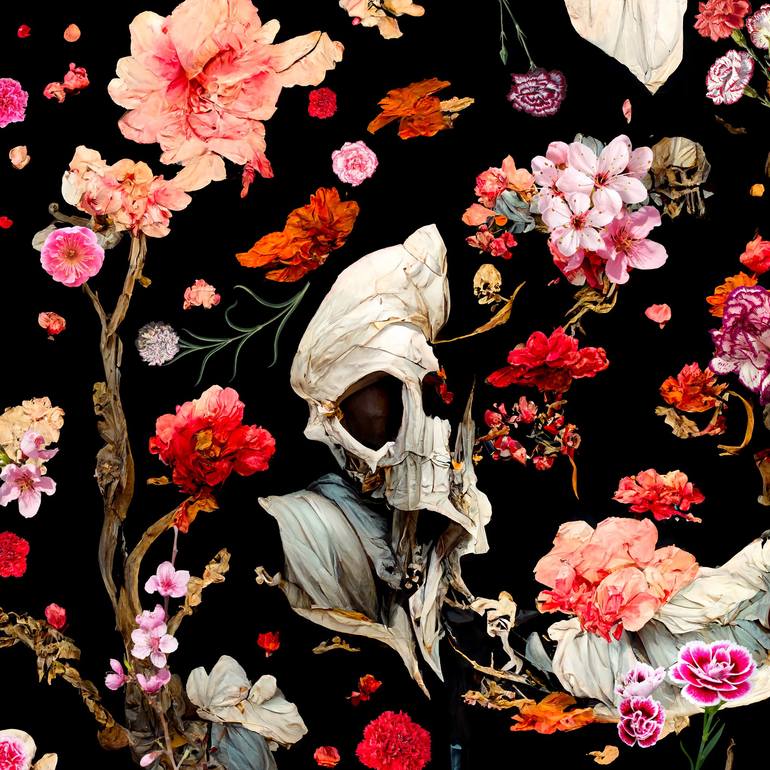 Vanitas Toile de Jouy V. 001 Collage by Romeo Madonna | Saatchi Art