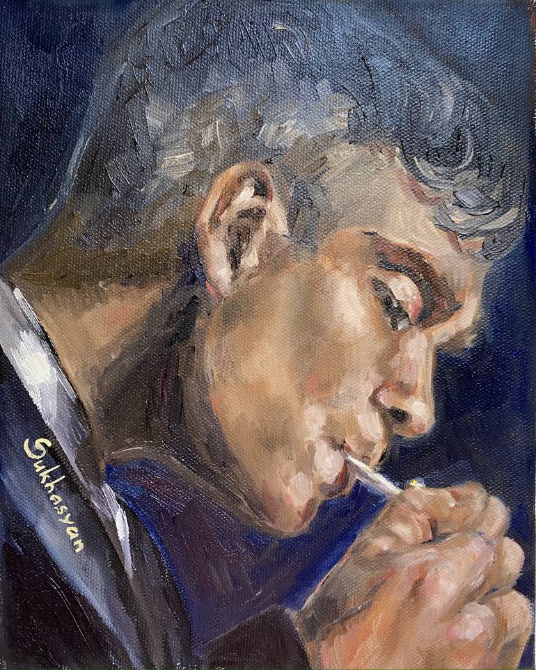 Thomas Shelby portrait Painting by Victoria Sukhasyan | Saatchi Art