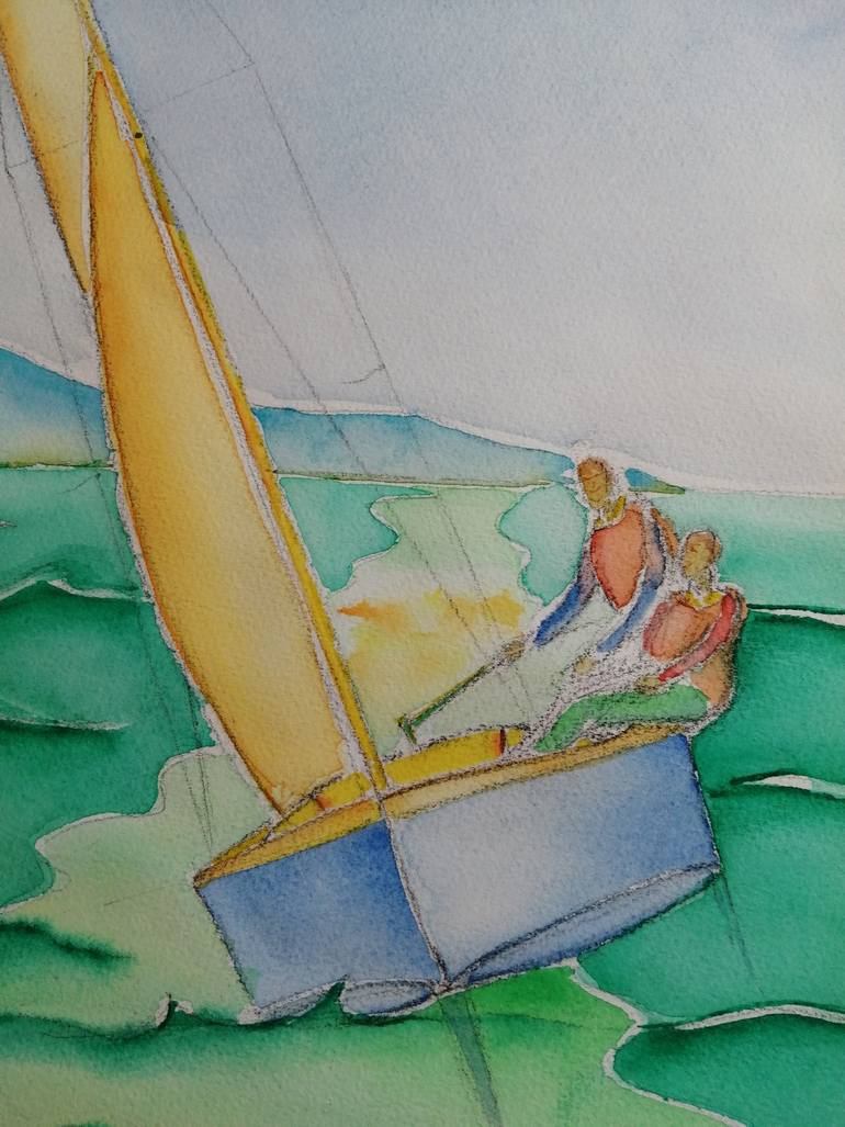 Sailing Downwind Painting by Andrew Herridge | Saatchi Art