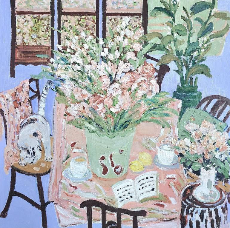 flower in Feb. Painting by 傅 仪 | Saatchi Art