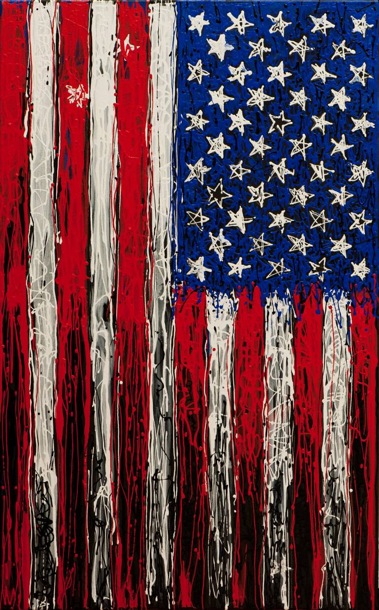 American Flag Painting by Lee Clark | Saatchi Art