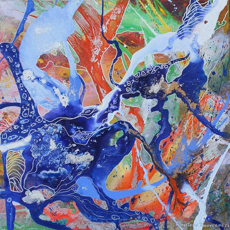 The Octopus Constellation”, diptych 2/2 Painting by Anastasia Racovcena ...