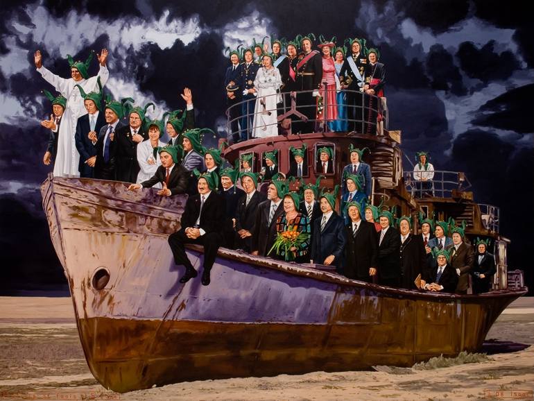 FLOTILLA OF FOOLS - EUROPE Painting by Jeffrey Isaac | Saatchi Art
