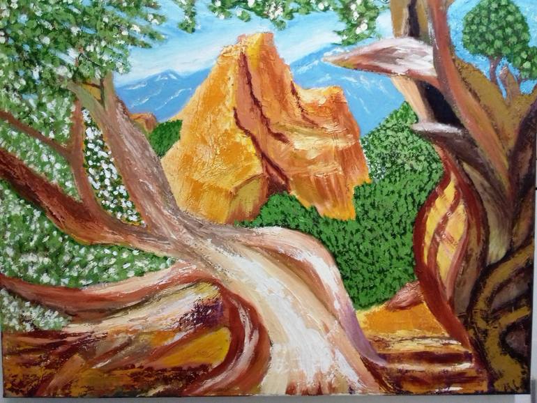 Under a shadow of trees Painting by MARIE RUDA | Saatchi Art