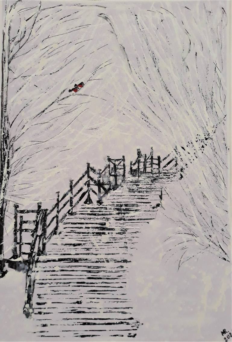 In the middle of winter. Painting by MARIE RUDA | Saatchi Art