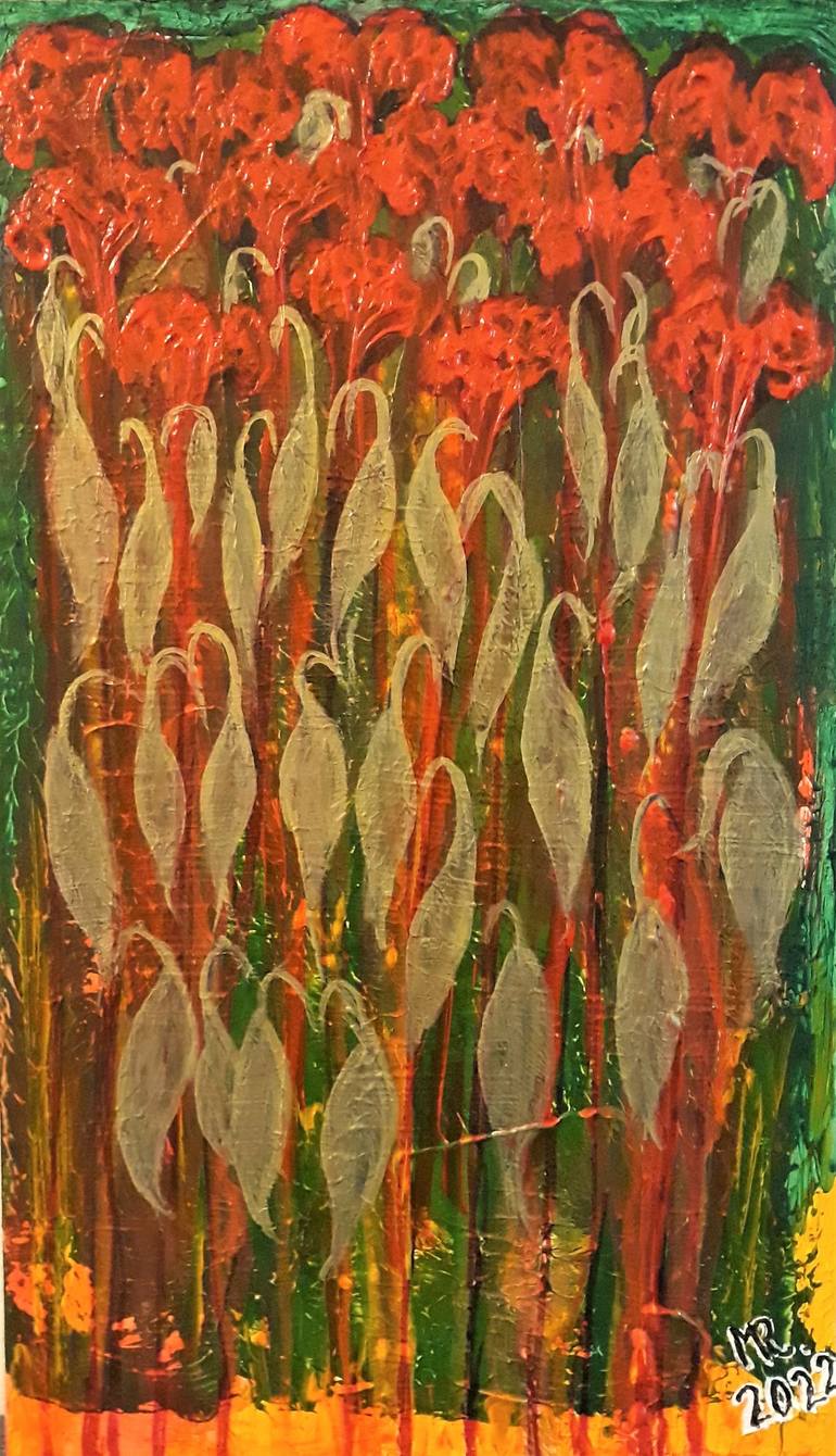 Celosias. Painting by MARIE RUDA | Saatchi Art