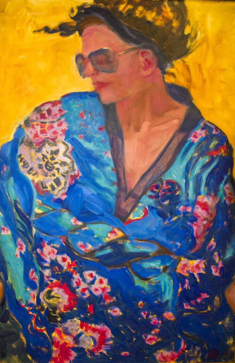 Blue Kimono Painting by Susan McKenna List | Saatchi Art