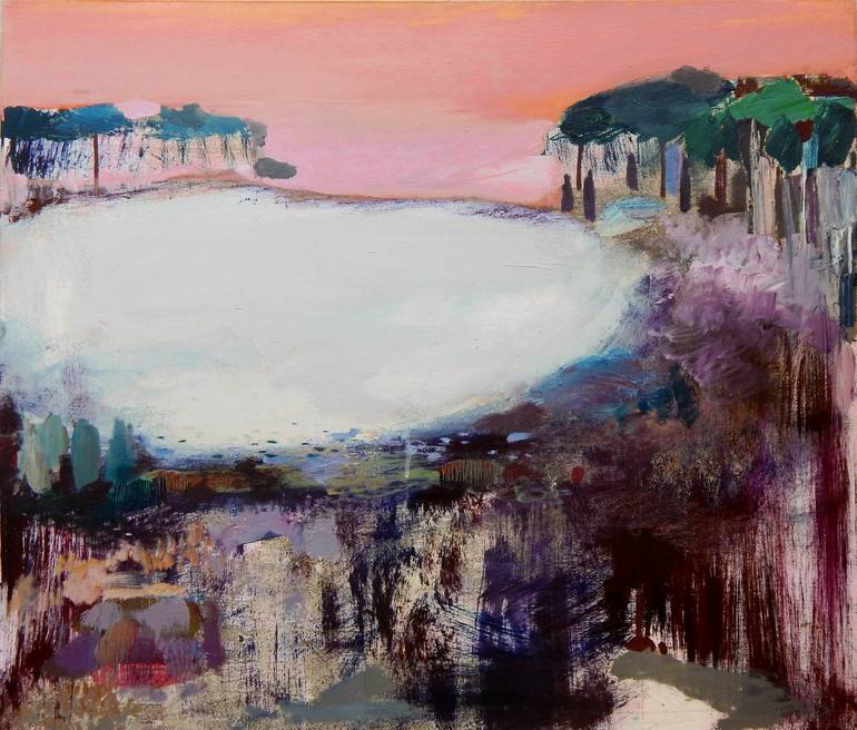 at the pond Painting by Jessica Orcsik | Saatchi Art