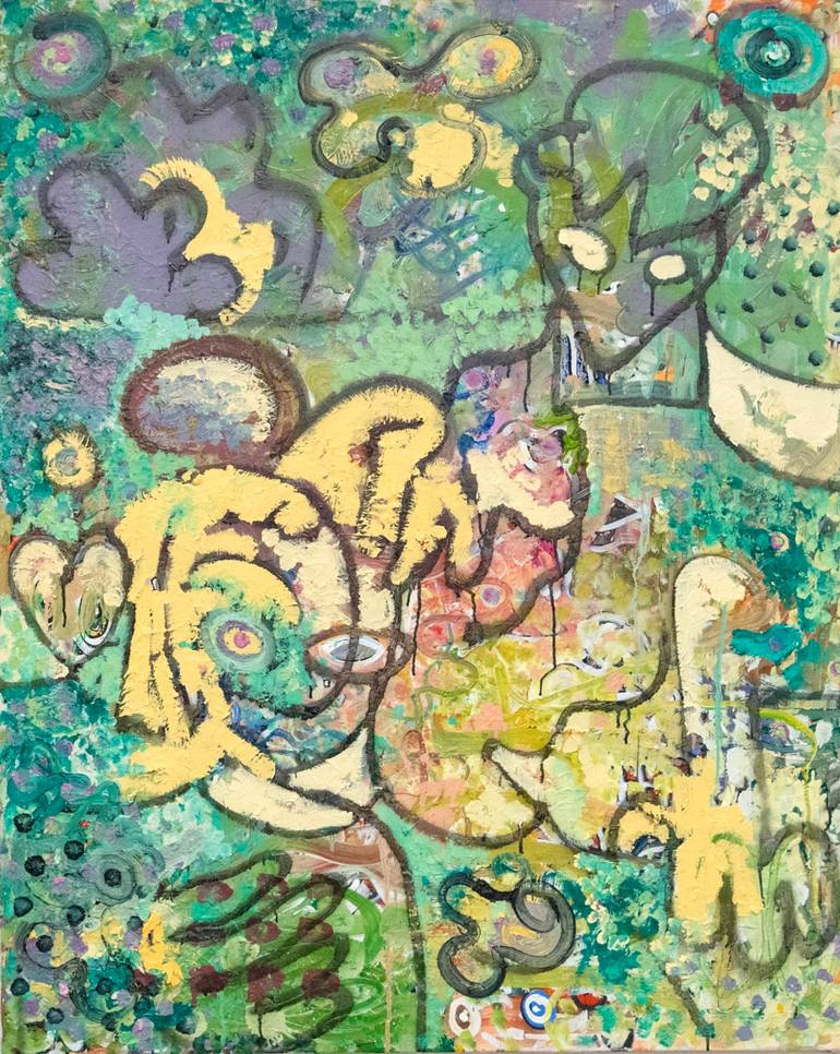 Grass Hats, Folic Acid Painting by Felix Carr | Saatchi Art