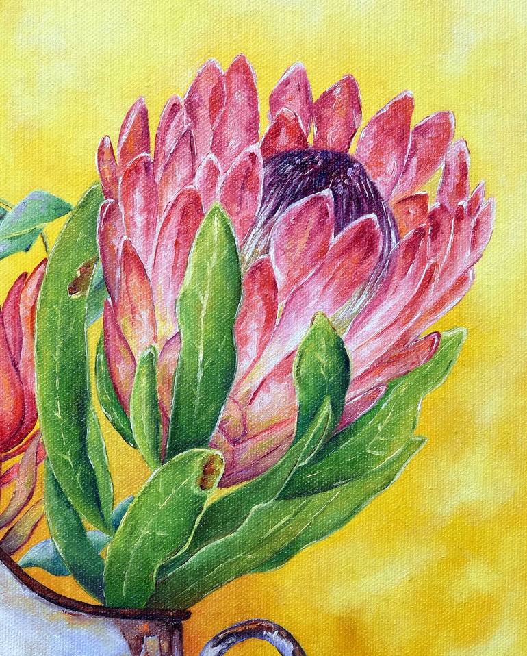 Crimson In Bloom Painting by Luna Vermeulen | Saatchi Art