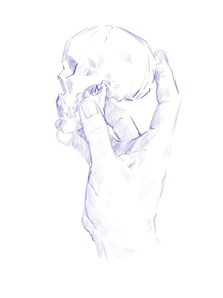Mortality (Study) Drawing by David Delgado | Saatchi Art