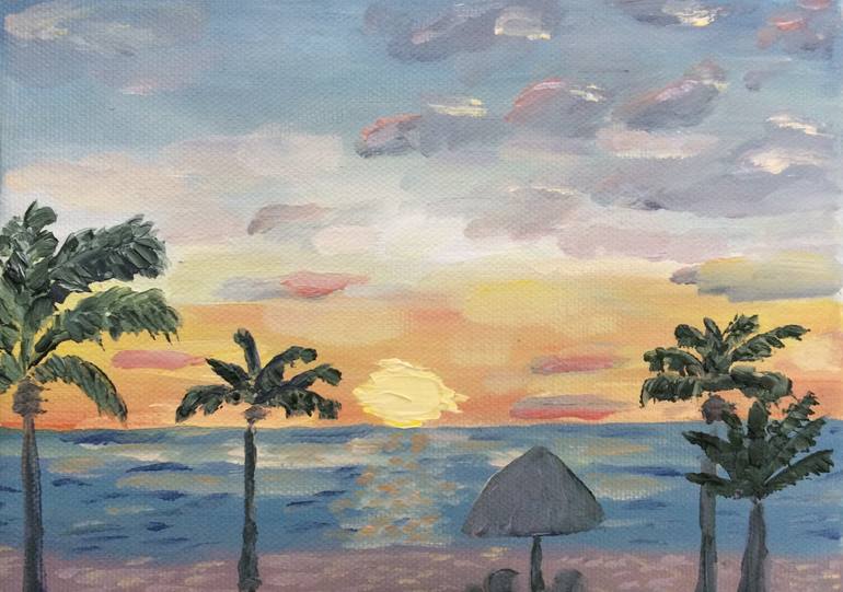 Mauritian Sunset Painting by Kate Solohub | Saatchi Art